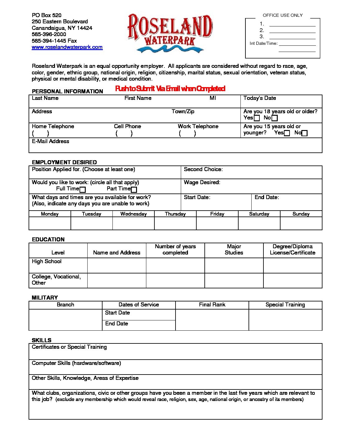 Employment Application Form Pdf